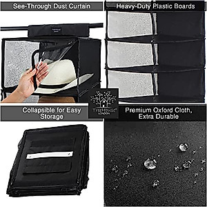 TreeHouse London Cowboy Hat Rack Storage with Dust Cover - XL 6 Shelf Hanging Hat Organizer for Men and Womens Closets - Wardrobe Hanging Cowboy Cap Hat Holder for Wide Brimmed Hats