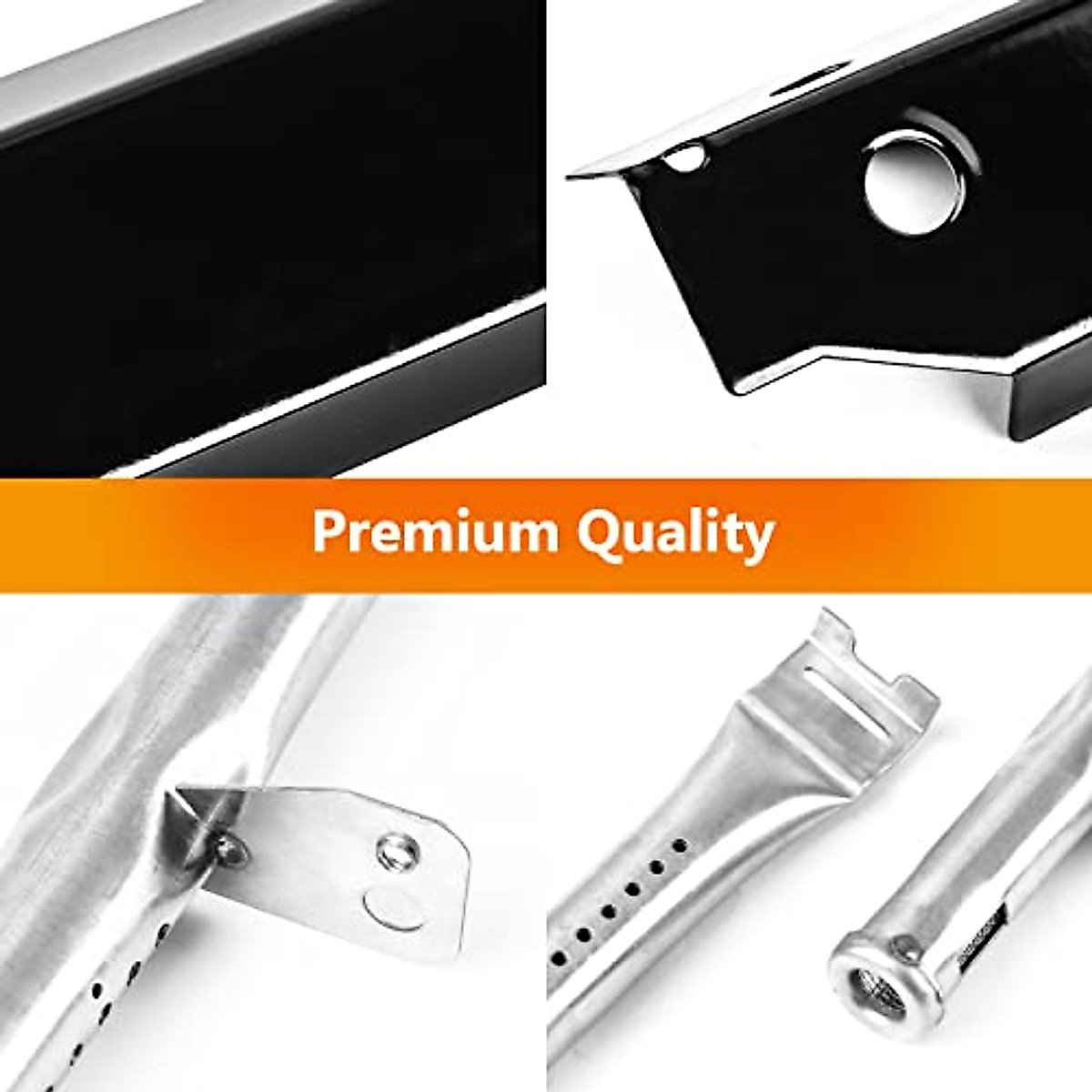 Hisencn Replacement Parts Grill Burner, Heat Plate Shield, Grill Grates for Dyna-Glo 3 Burner Open Cart Propane DGC310CNP-D, DGC310RNP-D, DGC310BNP-D, 19 3/5 inch Porcelain Coating Steel Cooking Grid