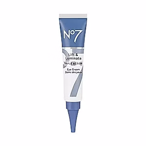No7 Lift & Luminate Triple Action Eye Cream - Under Eye Cream for Dark Circles and Puffiness - Shea Butter & Hyaluronic Acid Hydrating Eye Cream + Antioxidant & Brightening Ginseng Extract (15ml)