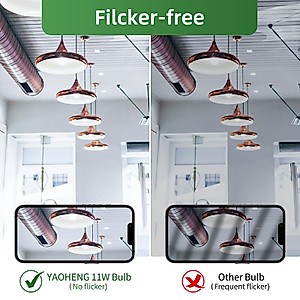 YAOHENG A19 LED Light Bulb 75 Watt Equivalent, 11 Watt Light Bulbs, 5000K Daylight, 1100 Lumens, Non-Dimmable, E26 Base Lightbulbs, Standard LED Bulbs for Home, ETL Listed(4-Pack)