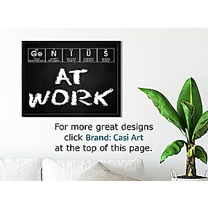 Genius At Work Periodic Table of Elements Print, 14"x11" Unframed Funny Science Poster, Chemistry Art Ideal for Science Lab, Teen Bedroom, Dorm Room or Home Decor