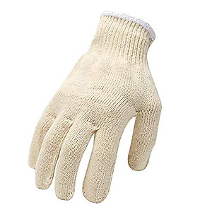 EBLAELEL Safety gloves white cotton bbq heat liners grilling work glove men cooking women knitted cotton Pack of 12