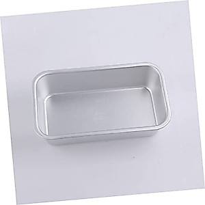 Hemoton 4pcs French Toast Toaster Oven Tray Mini Cake Molds Bread Pan with Lid Baking Pans Cake Tin Kitchen Supplies Household Baking Plate Self Made Small Bread Cake Mold Brownie Silver