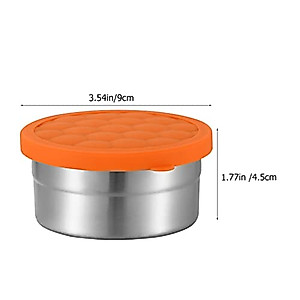 Fridge Containers 180ML Stainless Steel Condiment Containers Small Food Containers With Lids Dipping Sauce Cups Seasoning Dishes Meal Prep Bowl for Lunch Containers Fruit Container