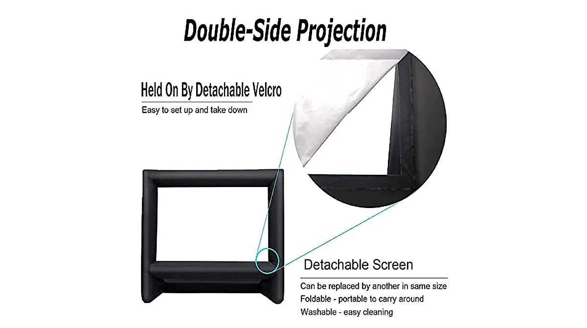 QILEBA 24 Ft Inflatable Projector Screen for Outdoor & Indoor Movie Nights