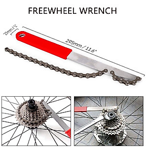 Odoland Bike Repair Tool Kit, Including Bike Crank Extractor with 16mm Spanner/Wrench, Bicycle Flywheel Chain Sprocket Remover Tool, Cassette Lock Ring Removal Tool