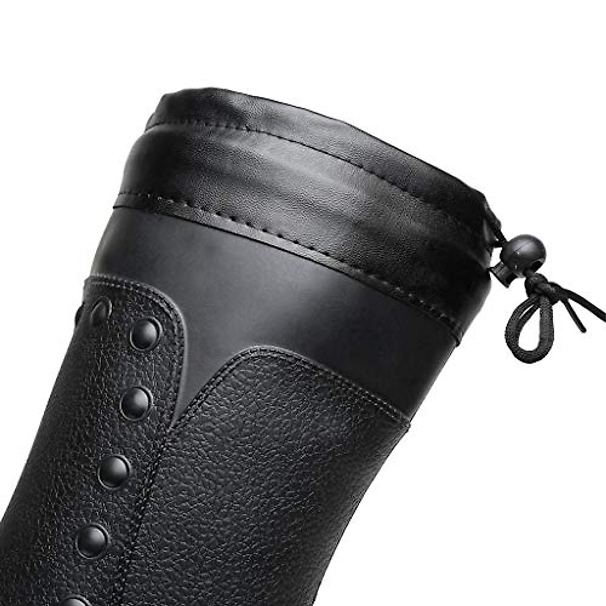 justHIGH Women's Mid Calf Rain Boots Collar Boots Ultra Lightweight Garden Shoes Slip On Non-Slip Rubber Waterproof Boots