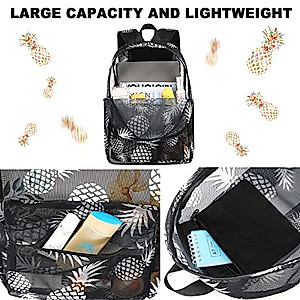 CAMTOP Mesh Backpack for Girls Semi-TransparentSee Through Sturdy Bookbag Casual Daypack for School Beach Swim Work Gym