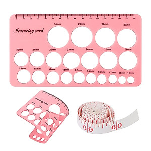 Nipple Measurement Tool for Flanges, Flange Sizing Kit, Flange Size Measure for Nipples, Nipple Sizer for Flanges, Nipple Flange Measuring Tool, Nipple Ruler for Breast Pump Flange Sizing Kit (Pink)