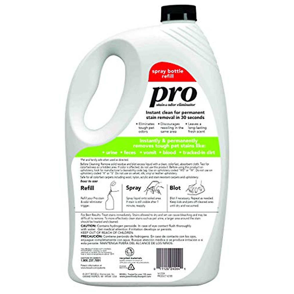 Bissell Pawsitively Clean Pro Pet Stain & Odor Eliminator Instant Clean Refill, 128oz, 2185