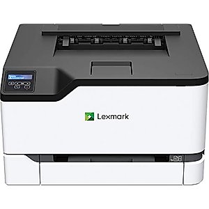 Lexmark C3224dw Color Laser Printer with Wireless capabilities, Standard Two Sided printing, Two Line LCD Screen with Full-Spectrum Security and Prints Up To 24 ppm (40N9000),White, Gray