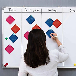 Boogie Board VersaNotes Starter Pack, Reusable 3-Pack 4x4 Dry-Erase and Sticky Note Alternative for Home and Office, Includes 3 VersaNotes, Magnetic Mounting Plates, Instant Erase, and VersaPen Stylus