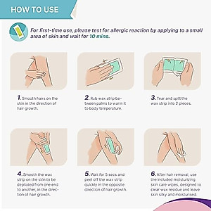 Wax Strips Hair Removal for Women: ELIAGLOW 40 Waxing Strips Dual Sides & 4 Calming Oil Wipes