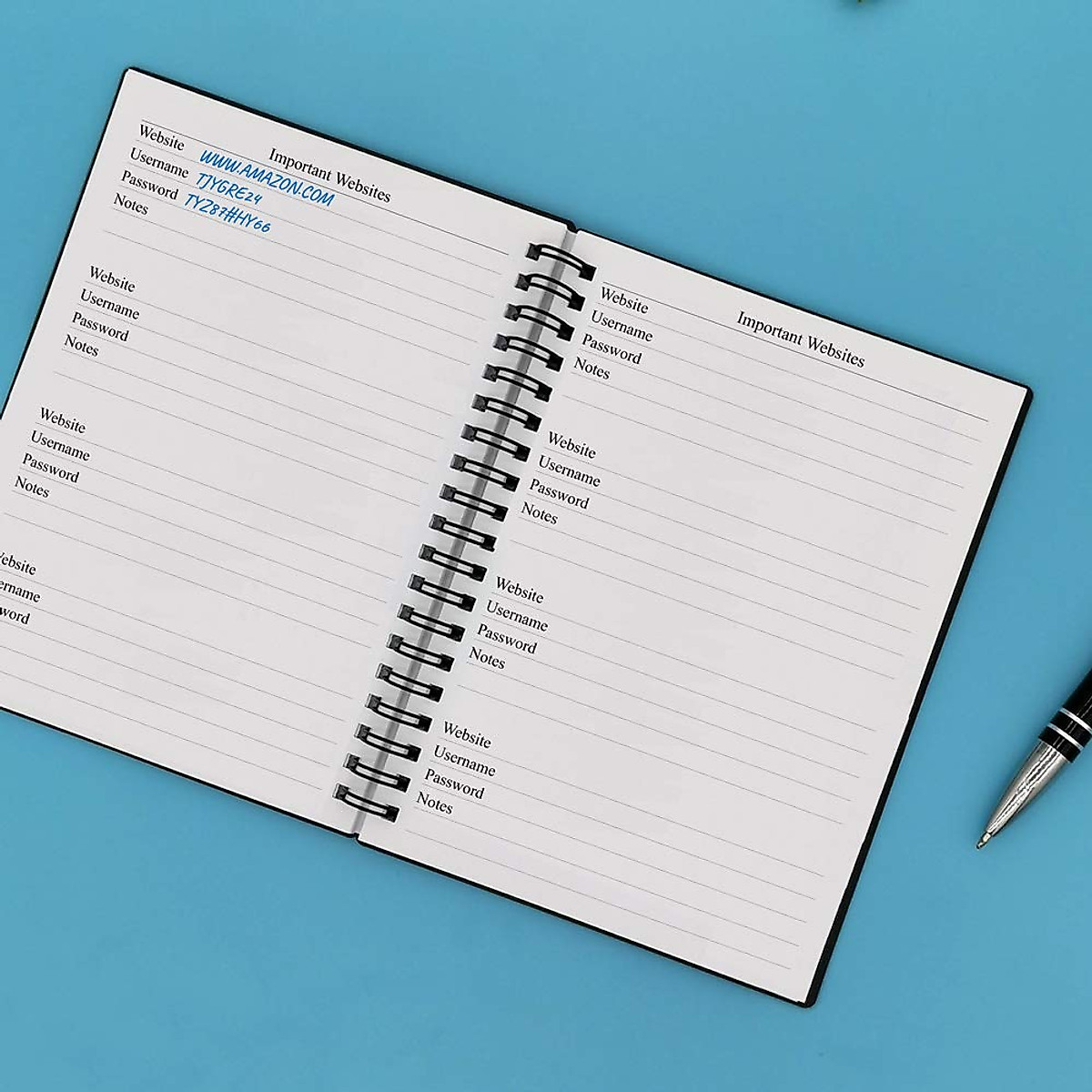 Nokingo Telephone Address & Birthday Book with Tabs, Address Log Book for Contacts, with Phone Numbers, Addresses, Birthday & Password. Alphabetical A-Z Organizer, Black, 5x7 inch