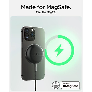Spigen ArcField (MagFit) MFM Made for MagSafe 15W Wireless Charger Kickstand for iPhone 15 Plus Pro Max iPhone 14 13 12 USB C Charger Stand pad Standby with 6.6ft Cable -Wall Charger Not Included
