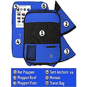 Portable Pet Playpen 45 * 45 * 22" Premium Large Size Puppy Kennel - Best for Small and Medium Size Dogs and Cats - Simple Folding Design for Easy Storage