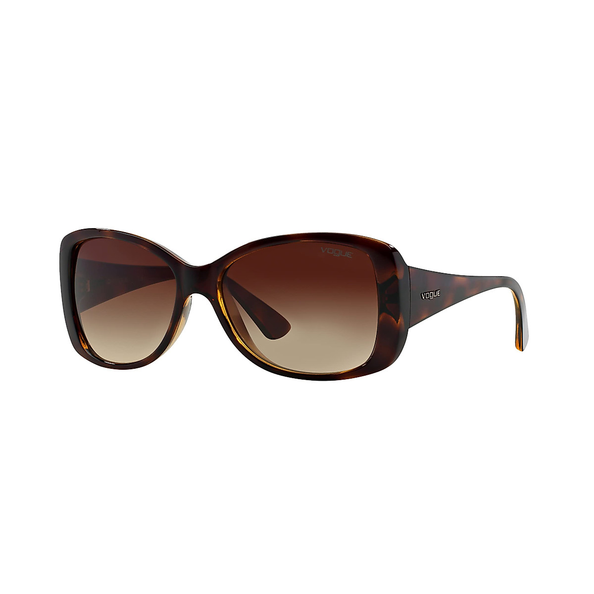 Vogue Eyewear Women's VO2843S Square Sunglasses, Dark Havana/Brown Gradient, 56 mm