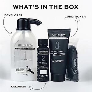 John Frieda Precision Foam Colour, Deep Brown Black 3N, Full-coverage Hair Color Kit, Anti-Fade Gray Coverage, Deep Color Saturation Hair Dye, 1 Application