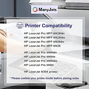 ManyJets 58A CF258A (NO CHIP) Compatible Toner Cartridge Replacement for HP CF258A 58A 58X CF258X Work with HP LaserJet Pro MFP M428fdw M404dn M404n M428fdn M404dw M404 M428 M428dw M304 (Black,2-Pack)