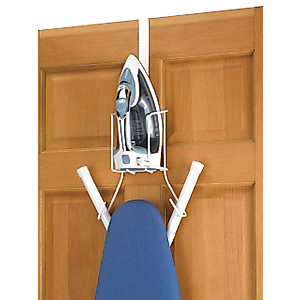 Whitmor Wire Over The Door Ironing Caddy - Iron and Ironing Board Storage Organizer