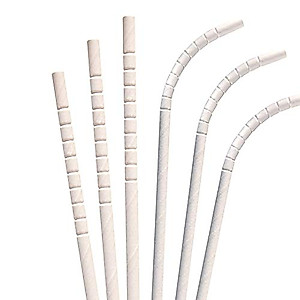 Aardvark 7.75" White Jumbo Eco-Flex Paper Straws, 4,800 ct