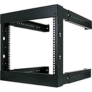 Vertical Cable 6U Open Wall Mount Frame Rack - Adjustable Depth 18"-30"