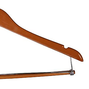 Cherry Finish Wood Suit Hanger with Locking Bar (Set of 5)