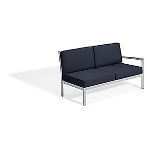 Oxford Garden Vintage Tekwood Travira Modular Left Loveseat, Midnight Blue