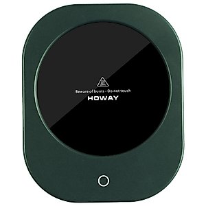 HOWAY Pressure Activated Mug Warmer Coffee Cup Warmer for Desk, 4 Hours Auto Shut off, 2 Temperature Settings Control for Warm Hot Beverage, 110V