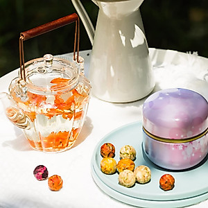 16 Pack Mini Flower Tea Ball Tin 8 Different Flavor 2 of Each| Flower Tea in Gift Box for Women Beauty