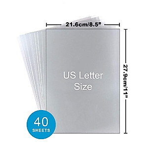 Ohp Clear Printable Transparency Film 8.5 x 11 Inches for Overhead Projectors, for Laser Printers - 40 Sheets