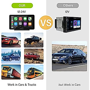 2023 Newest CarPlay Unit & Android Auto, APHQUA 7 Inch IPS 1080P Touch Screen Car Stereo with Backup Camera, Bluetooth, Mirror Link, Google, Dash or Windshield Mount