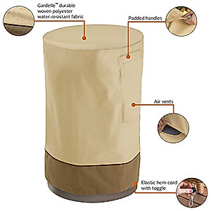 Classic Accessories Veranda Water-Resistant 12 Inch Round Fire Column Cover, outdoor firepit column cover