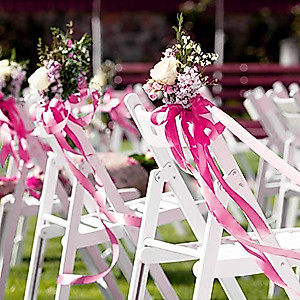 Livder Double Face Satin Ribbon Roll, 1 inch Wide 50 Yard Length (Hot Pink)