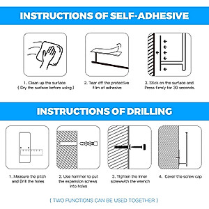 Under Cabinet Paper Towel Holder - Self Adhesive or Drilling, SUS304 Stainless Steel Wall Mount Silver Towel Paper Holder for Kitchen, Pantry, Sink