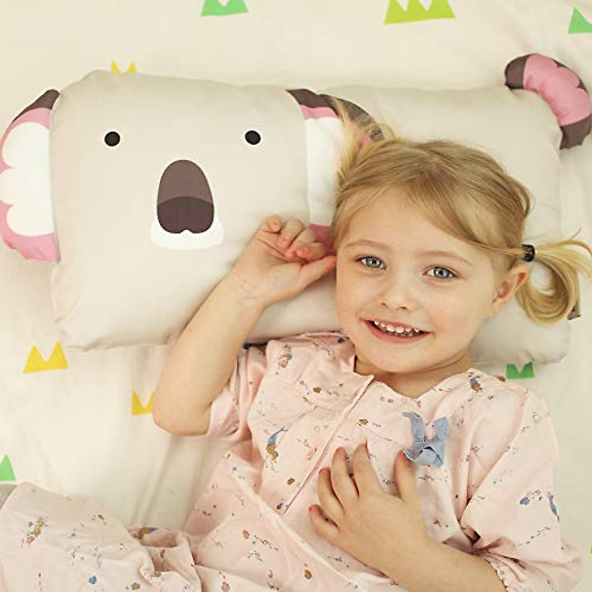 MILO & GABBY Original Animal 3D Toddler Pillowcase for Babies and Kids, 100% Cotton Olive The Koala