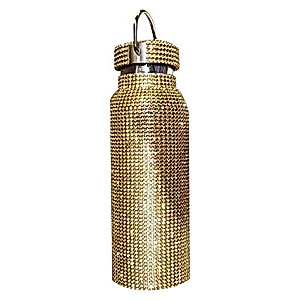 Portable Insulated Bottles - Dazzling Stylish Rhinestone Stainless Steel Water Bottle - Diamond Water Bottle - Fashion Double Walled Vacuum with Lid Water Bottle Silver 750ml