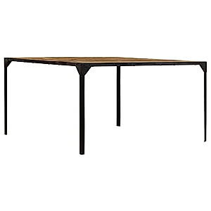 VRAXO Dining Table 55.1"x55.1"x29.9" Solid Mango Wood,Kitchen & Dining Room Tables-85.8lbs