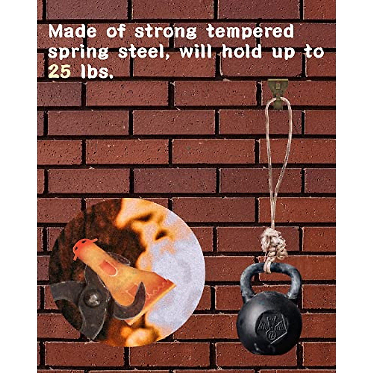 Brick Hook Clips (18 Pack) Outdoor Brick Hangers Wall Clips for Hanging - Mounting to Brick Without Drilling, Heavy Duty Metal Hangers for Outside Home Decor, Fits 2-1/4 to 2-2/5 Inch