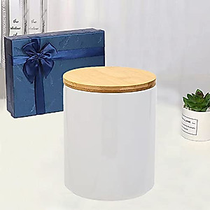 Kopmath Ceramic Food Storage Jar, 35 FL OZ（1000 ml）,Kitchen Canister with Bamboo Lid, Sturdy for Dishwasher, Storage Container for Coffee Sugar Tea Nut Snack Sourdough Starter