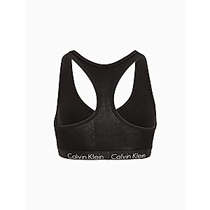 Calvin Klein Women`s Lightly Lined V-Neck Bralette (Black(QP2602-001), Medium)