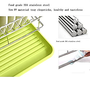 JUNXIAN Dish Rack Single Layer 304 Stainless Steel Tableware Storage Racks, Kitchen Dishware Storage Stand, Household Dish Drying Rack Dish Containers(A)