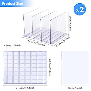 Generic Purse Organizer for Closet Plastic Shelf Dividers Organizer for Vertical Purse Handbag Sweater Shirts in Pantry Bedroom 2 Pack Clear