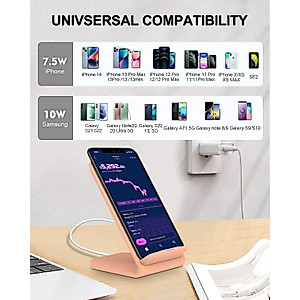 Fast Wireless Charger, Trummul Upgraded 10W Wireless Charging Stand Compatible with iPhone 13 12 11 Pro XR XS 8 Plus Galaxy S22 S21 S10 Note 20 10 Google LG and Other Wireless Charging Phones