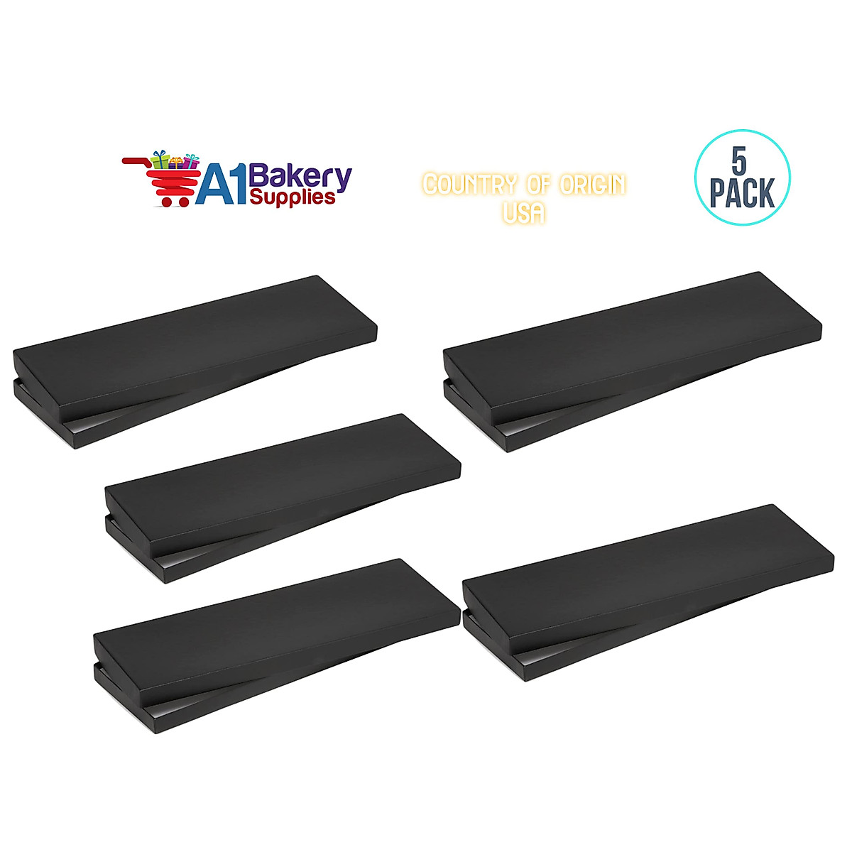 A1BakerySupplies® Men Tie Gift Box Men or Women Socks Gift Boxes Tie Box Size 14 x 4.5 x 0.75" scarves Boxes (5 Pack Black Boxes)