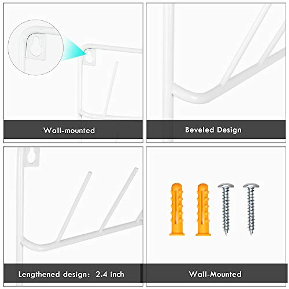 HAITARL 32-Spool Sewing Thread Rack, Wall-Mounted Metal Sewing Thread Holder with Hanging Tools, Metal Rack for Organize Sewing Thread, Embroidery-Suitable for Large Thread, White