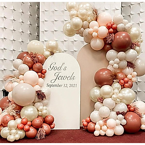 Pearl White Balloons Double Stuffed Sand White Ivory Balloons Different Sizes 18/12/5in White Pastel Cream Balloons Neutral Balloon Arch Kit For Birthdays Wedding Bridal Baby Shower Party Decorations.