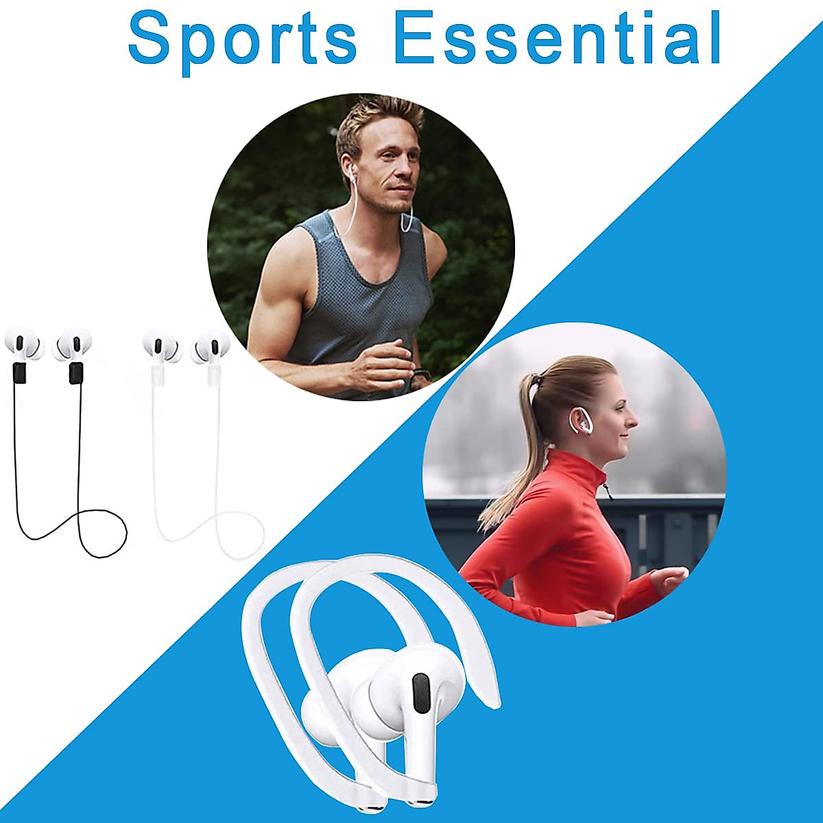 16 in 1 Silicone for Airpods Pro Case Accessories Set Kit, Protective Cover for Airpods Pro 1st/2rd Case with Keychain/Ear Tip/Ear Cover/Ear Hook/Watch Band Holder/Strap/Ring/Storage Box Black