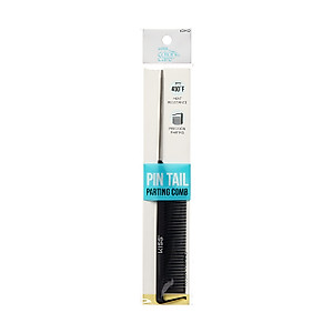 KISS Colors & Care Professional Pin Tail Parting Comb for Sectioning, Teasing, Detangling, Grooming, General Styling - Anti Static & Heat Resistant For All Hair Types Black