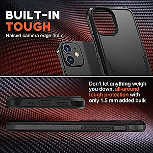NTG Military Shockproof iPhone 12 Case [2 Layer Structure Protection][Military Grade Anti-Drop] Hard Slim iPhone 12 Phone Case, Shockproof Protective Phone Case for iPhone 12 (6.1 inch), Black